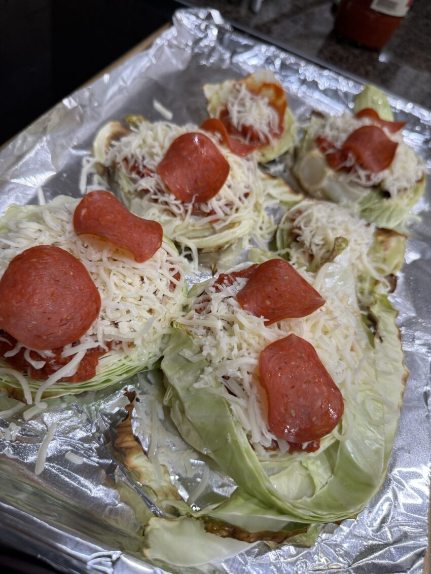 Low-carb & delicious Cheesy Cabbage Pizza recipe